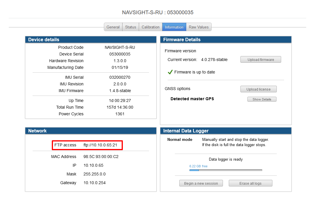 Data-Logging For Support Purpose