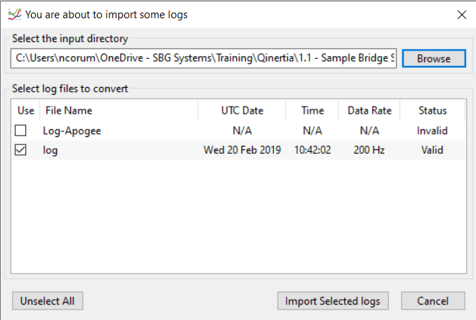 Export ASCII data from a log